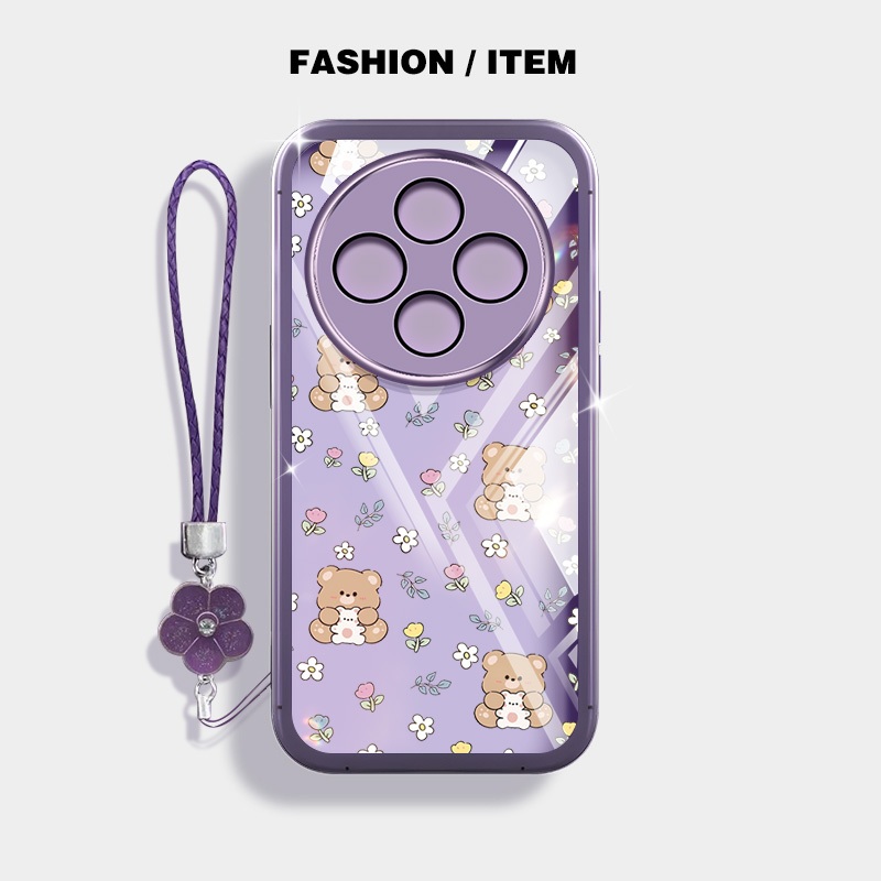 Casing Xiaomi Redmi 12C 13C 14C 13X 4G 5G Poco C65 C75 Flower Bear Shockproof Transparent Phone ...