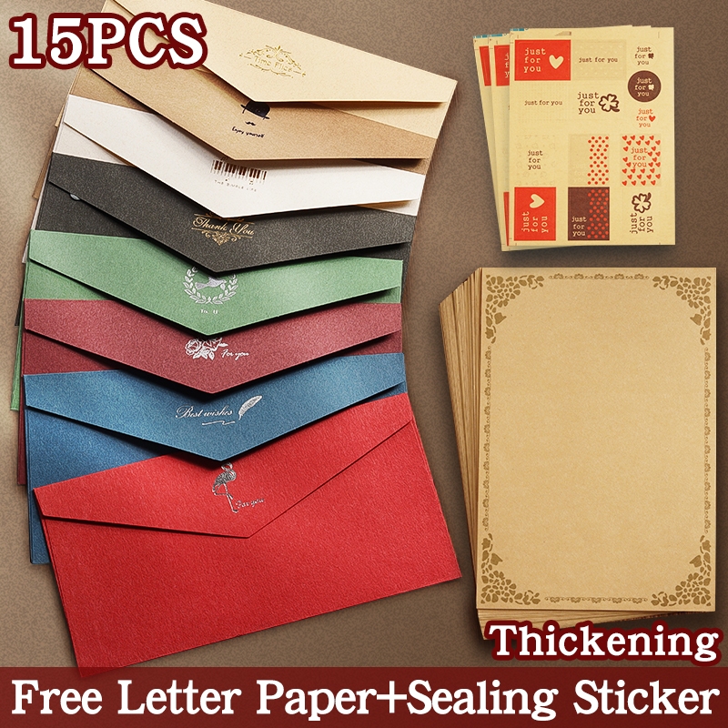 Vintage Texture Envelopes Solid Thick Paper Envelopes DIY Wedding Party ...