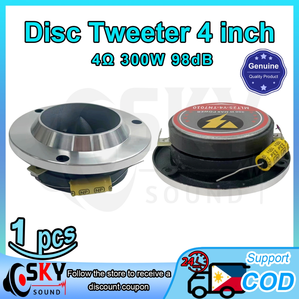 SKYSOUND 4 inch Tweeter Speaker 4Ω 300W 98dB With Capacitor Tweeter 300 ...