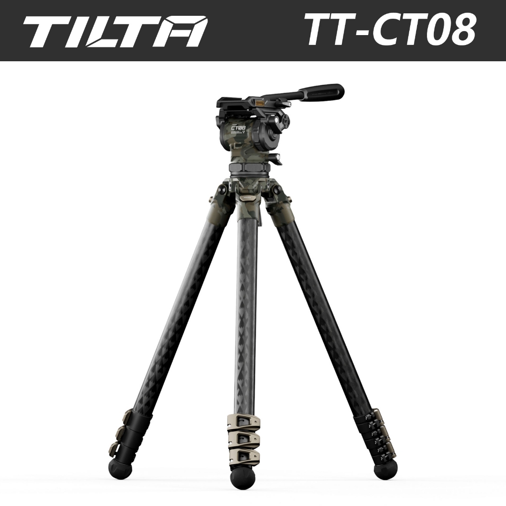 Tilta CT08 75mm Cine Fluid Head with 3-Stage Carbon Fiber Tripod Legs ...