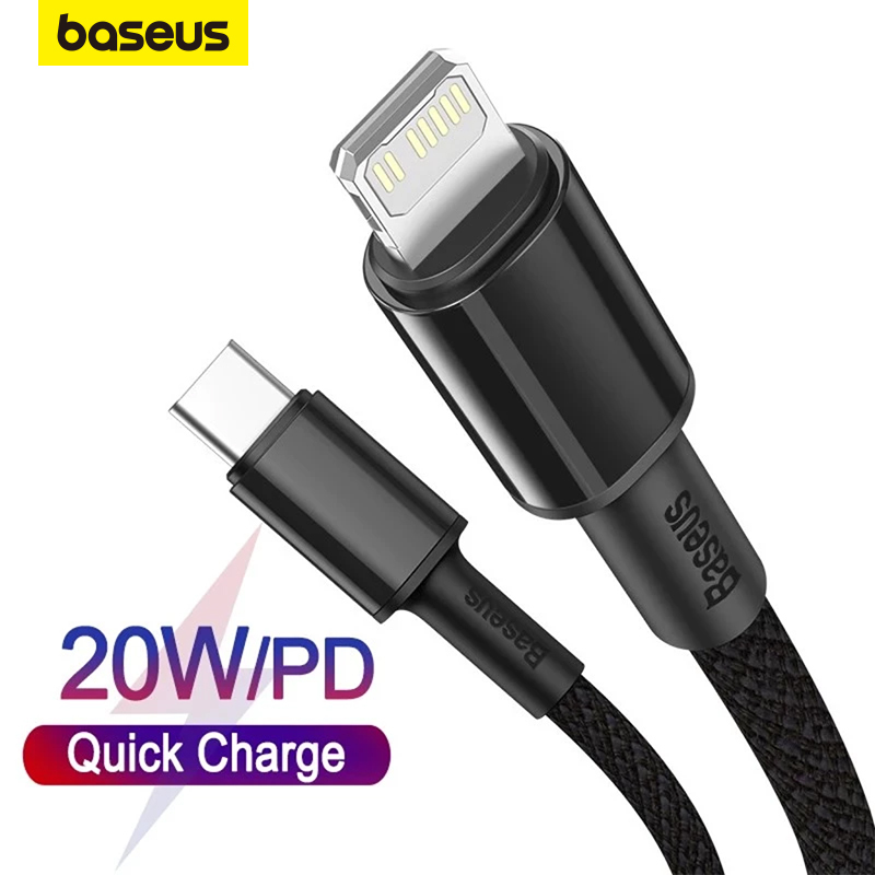 Baseus USB C Cable for iPhone 14 12 11 Pro Max XR 8 PD 20W Fast ...