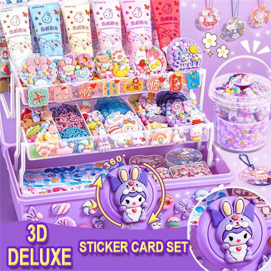 522pcs Set Guka set Material Package Sticker Kids Keychain DIY Kit Kids ...