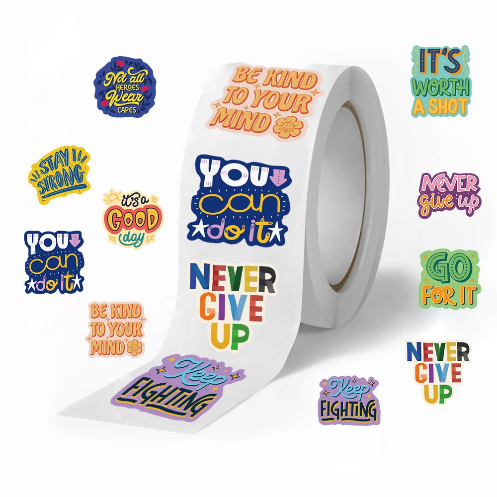 500pcs/roll Word Motivational Stickers Cute Reward Stickers for School ...