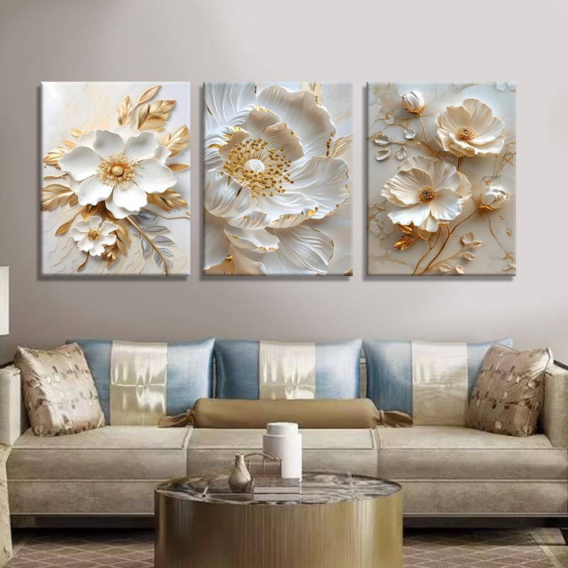 Three-dimensional Flower Art Canvas Printing Oil Painting Living Room ...