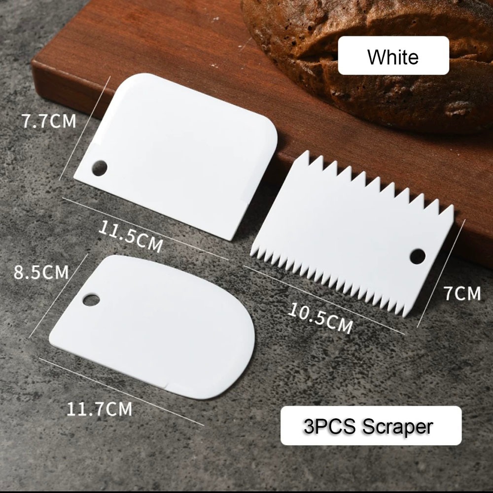 Baking Utensils Cake Scraper 3-Piece Set Dough Crust Cutting Kitchen ...