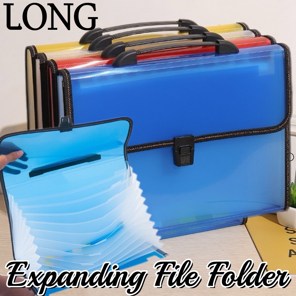 Long Expanding File Folder Organizer Document Organizer Paper Storage ...