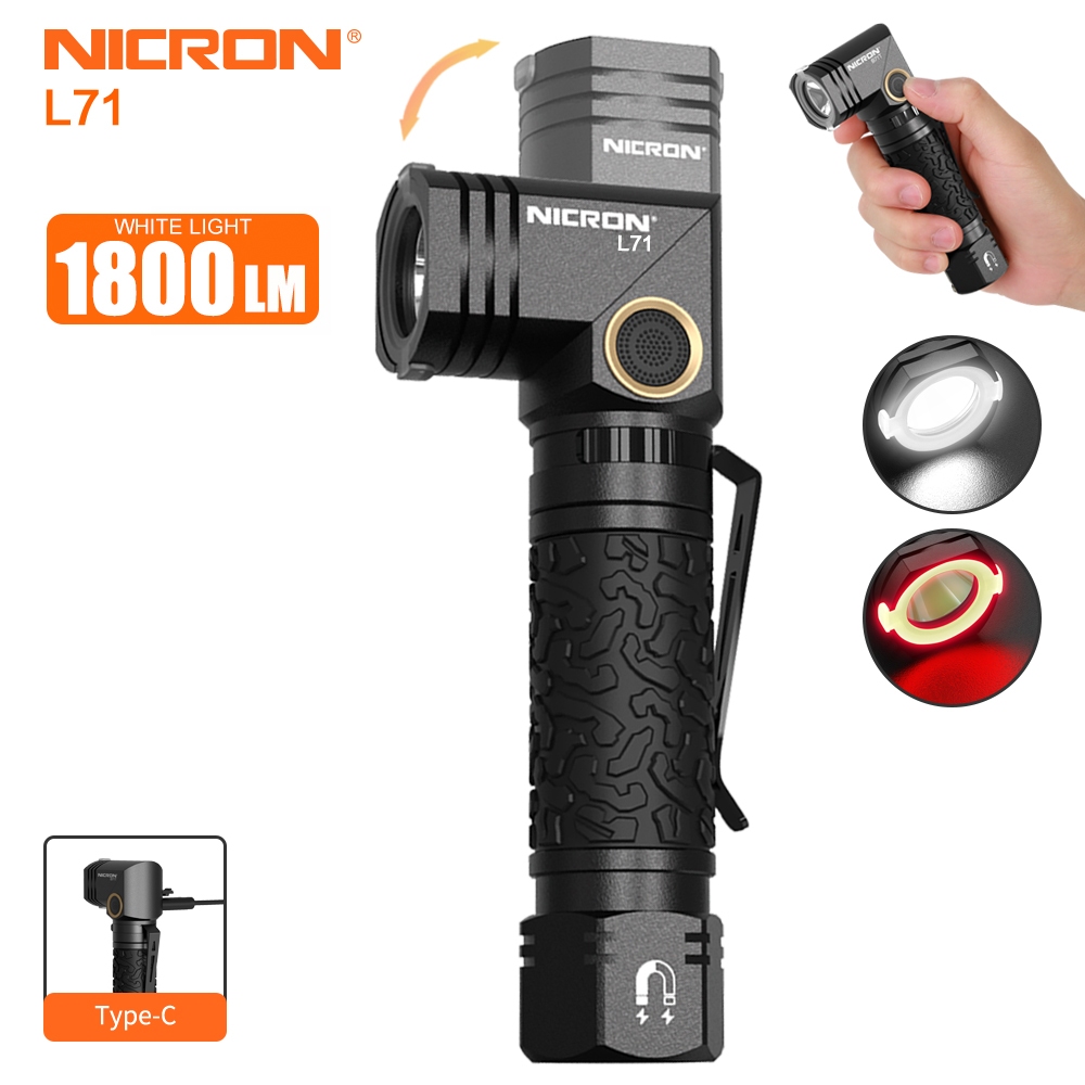 Nicron Flashlight L71 High Brightness Type-C Rechargeable Flashlight ...