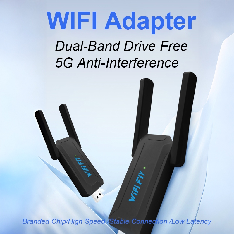 WIFI FIY 1300Mbps USB WiFi Dongle Adapter Wireless AC Network Card Dual ...