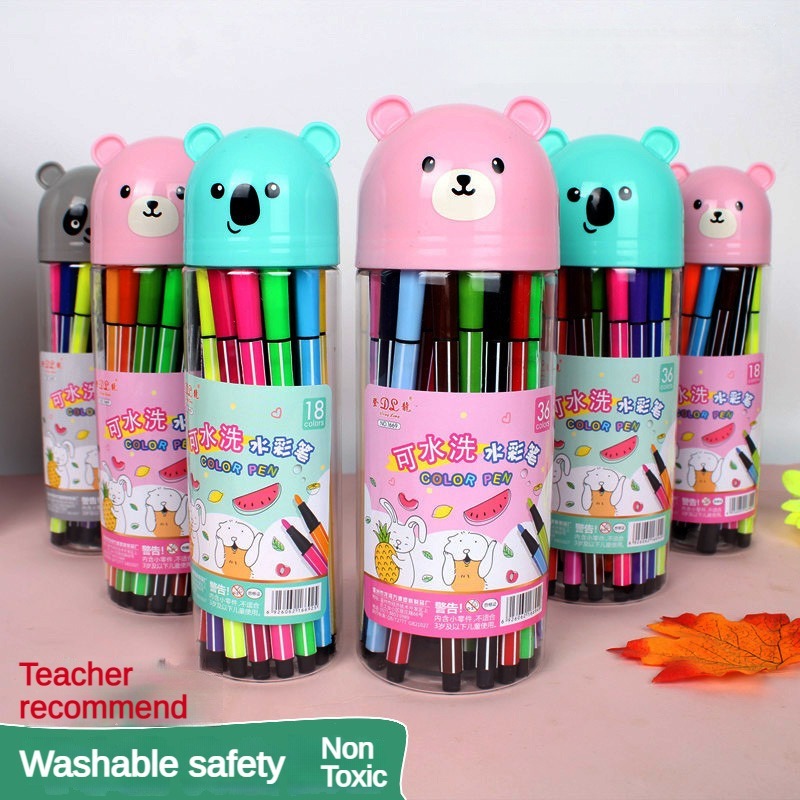 12/36 Color Watercolor Pens Set DIY Cartoon Color Pencil Kindergarten ...