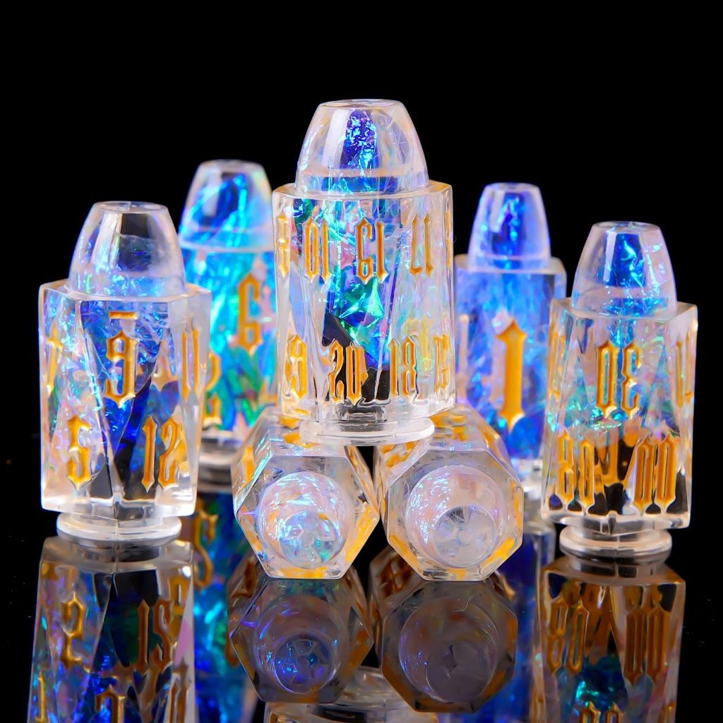 Resin Bullet DND Dice Set - 7-Piece Polyhedral Dice Set for Dungeons ...