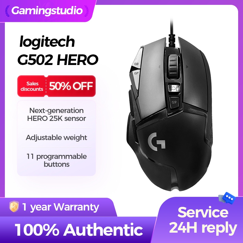 LOGITECH G502 HERO HIGH PERFORMANCE GAMING MOUSE / USB WIRED (BLACK ...
