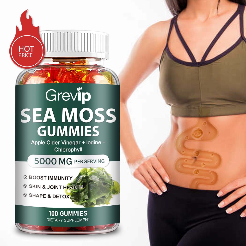 Grevip Organic Sea Moss Gummies Immunity Thyroid & Joints Support ...