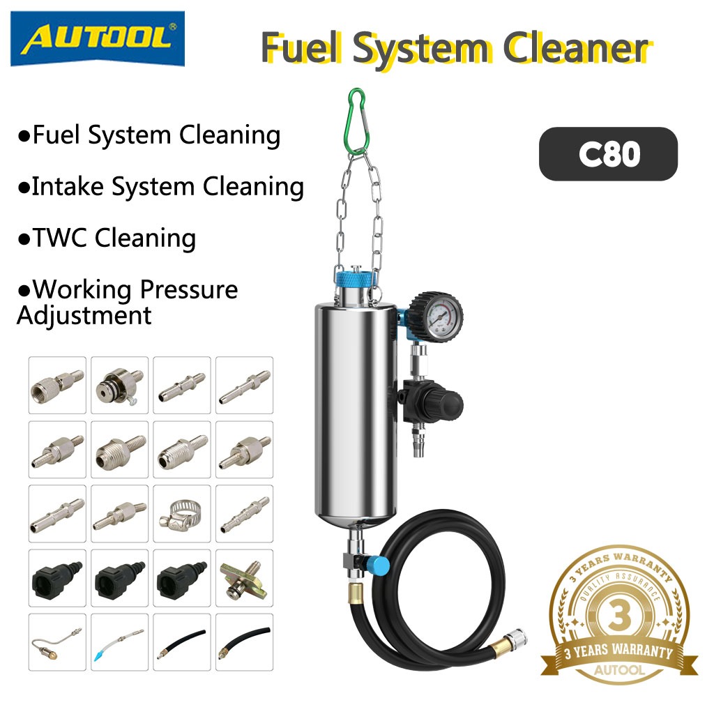 AUTOOL Car Fuel Injector Cleaner Machine Pressure Adjustable Non ...