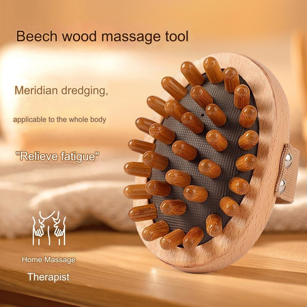 Massage Comb Brush Wooden Head Massager Meridian Hairbrush Comb Anti ...