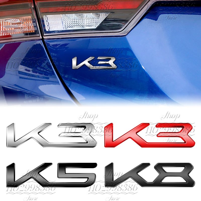 3D Metal Alloy K3 K5 K8 Logo Fender Rear Trunk Emblem Sticker For KIA Sportage Forte Ceed Cerato ...