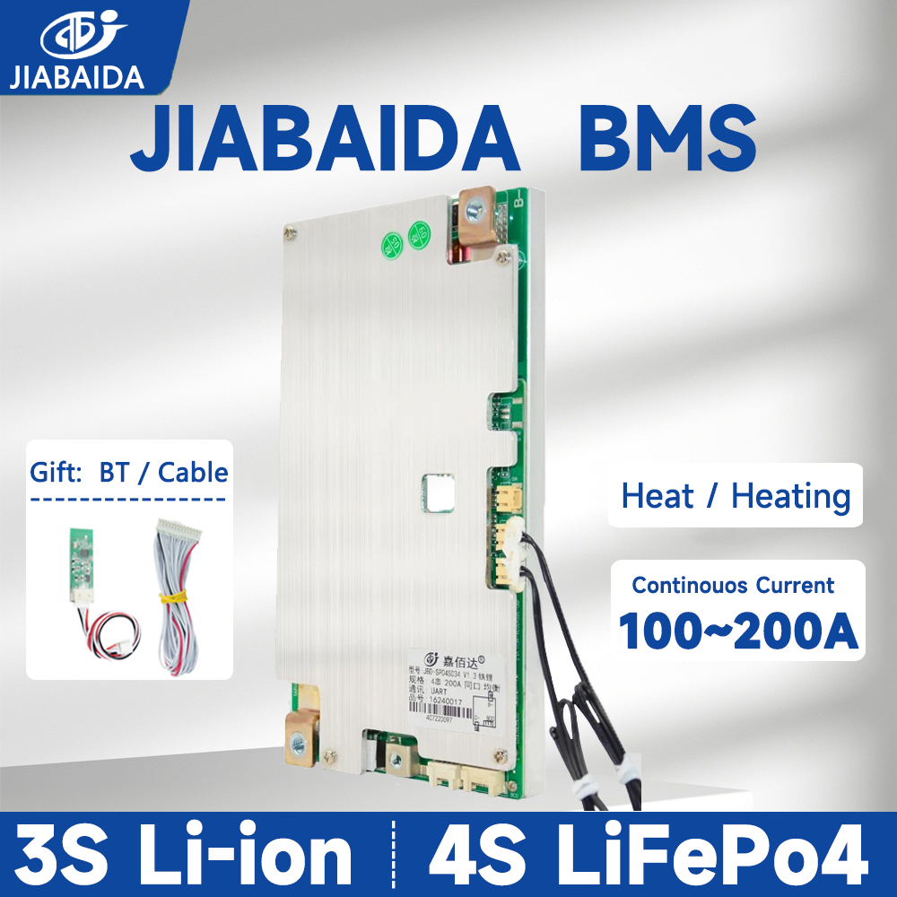 JIABAIDA 4S 12V BMS Lifepo4 3S Li-ion Battery 100A 150A 200A JBD Smart ...