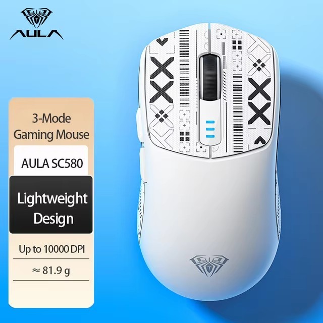 AULA SC580 Gaming Mouse Tri-mode Rechargeable Ergonomic Bluetooth Mouse ...