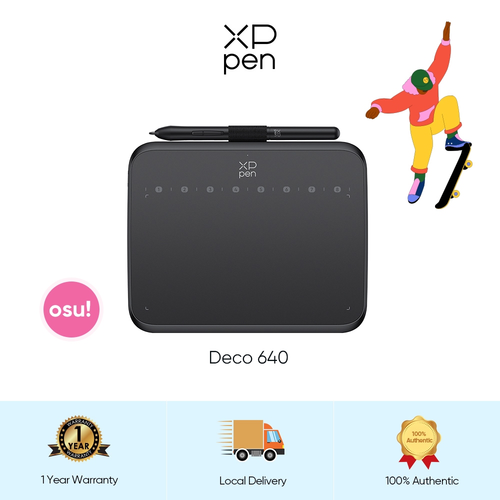 XPPen Deco 640 Drawing Tablet Pen Tablet with 16384 Pressure Levels Stylus,support 60° tilt,with ...