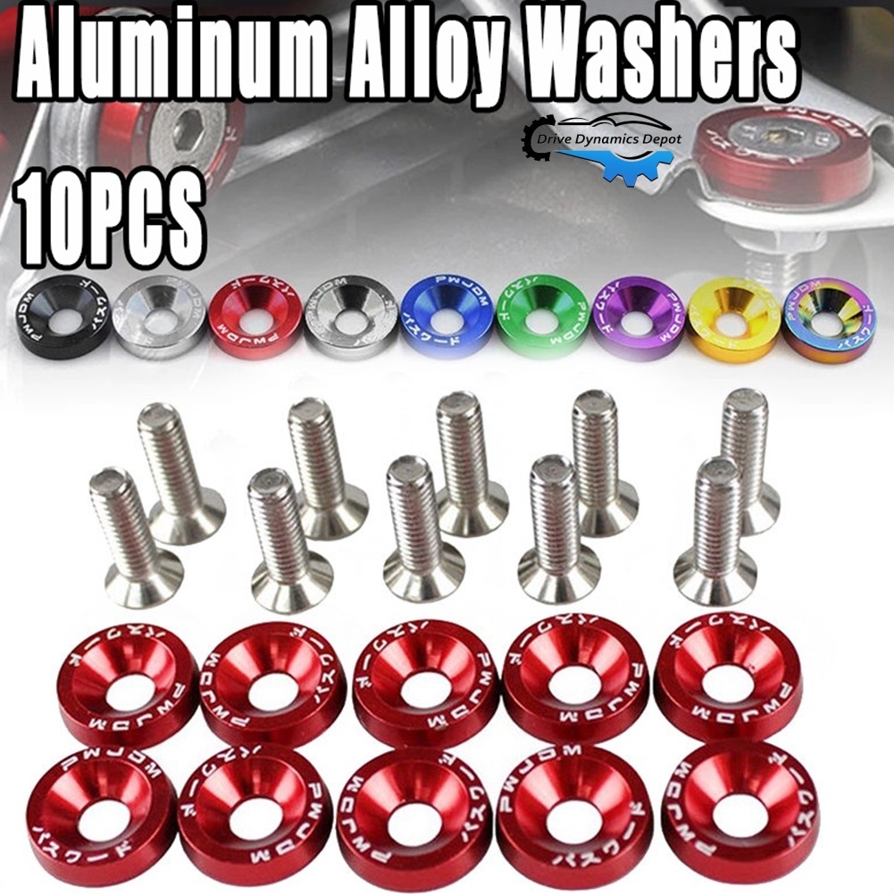 10pcs/Pack M6 JDM Style Fender Washers Aluminum Alloy Washers And Steel ...