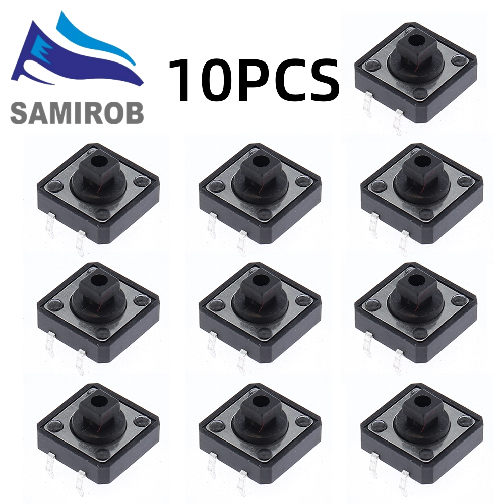 10PCS 12x12x7.3 mm Tactile Switches Yellow diygba Square Push Button ...