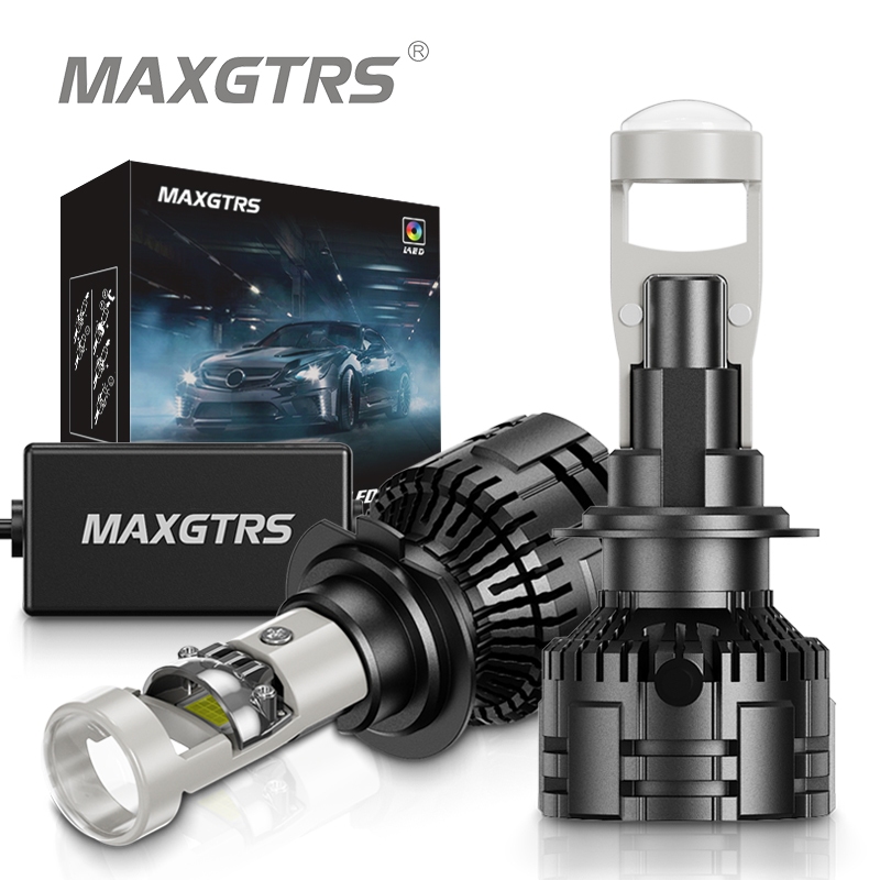 MAXGTRS 2x H4 Hi/Lo H7 Bi-Led Projector Lens H11 9005 HB3 9006 HB4 Car Headlight Bulb Canbus ...
