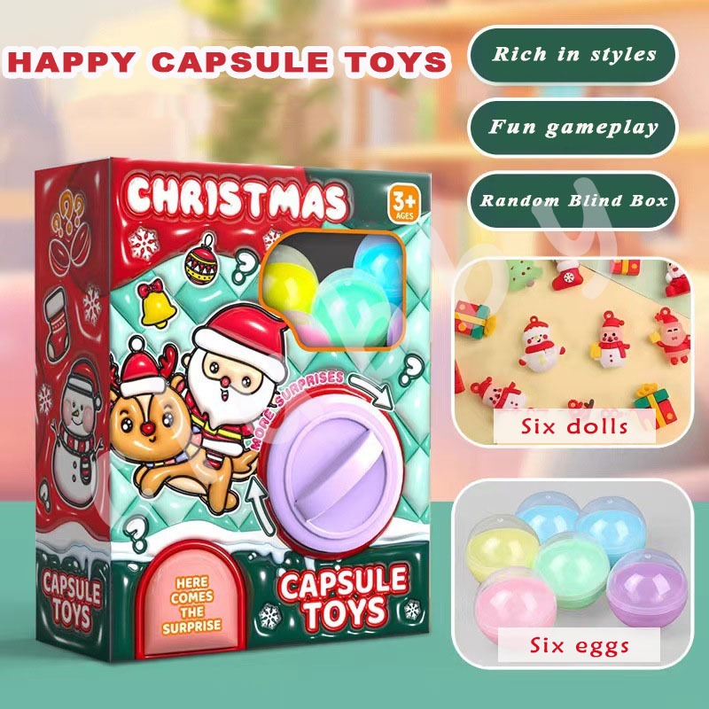 Christmas Gachapon Machine Santa Claus Egg Claw Machine Kids Christmas ...