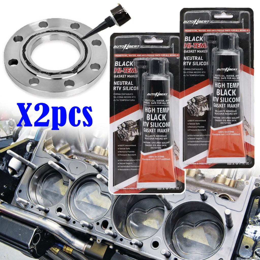 2PCS 100% Original High Temp Black RTV Silicone Gasket Maker 105g 3.7oz ...
