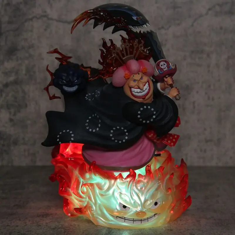 One Piece GK Resonance Sea Emperors lighting Big Mom Kaido Anime Figure ...