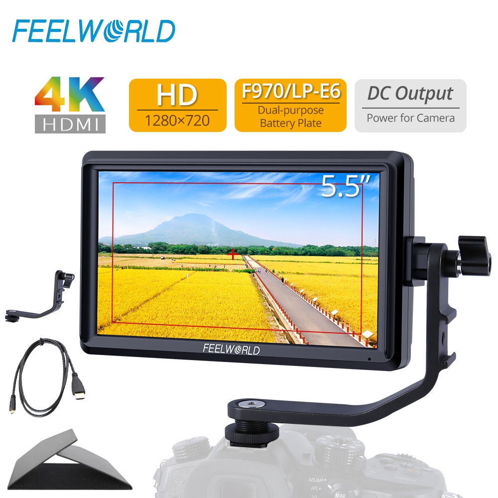 FEELWORLD S55 6 inch Super Lightweight Field Monitor Stabilizer Gimbal ...