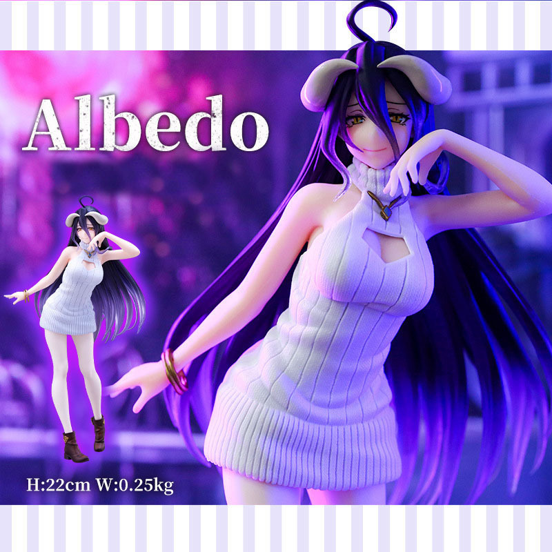 22cm Overlord Albedo Anime Figure Sexy Dress Albedo Action Figure Ainz ...