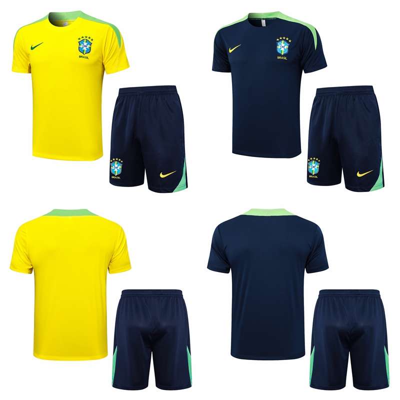 2024-25 Brazil Training Jersey Sets Football Sports Shirt & Shorts Kits ...