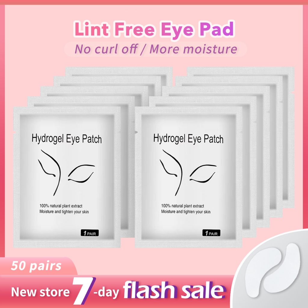 Eelloo 50 Pairs Hydrogel Eye Patch Eyelash Extension Pad Eyelashes ...