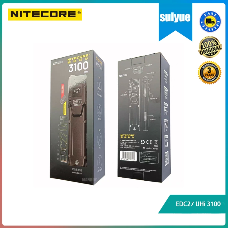 Nitecore EDC27 UHi 3100 lumens high-performance ultra-thin EDC flashlight | Shopee Philippines
