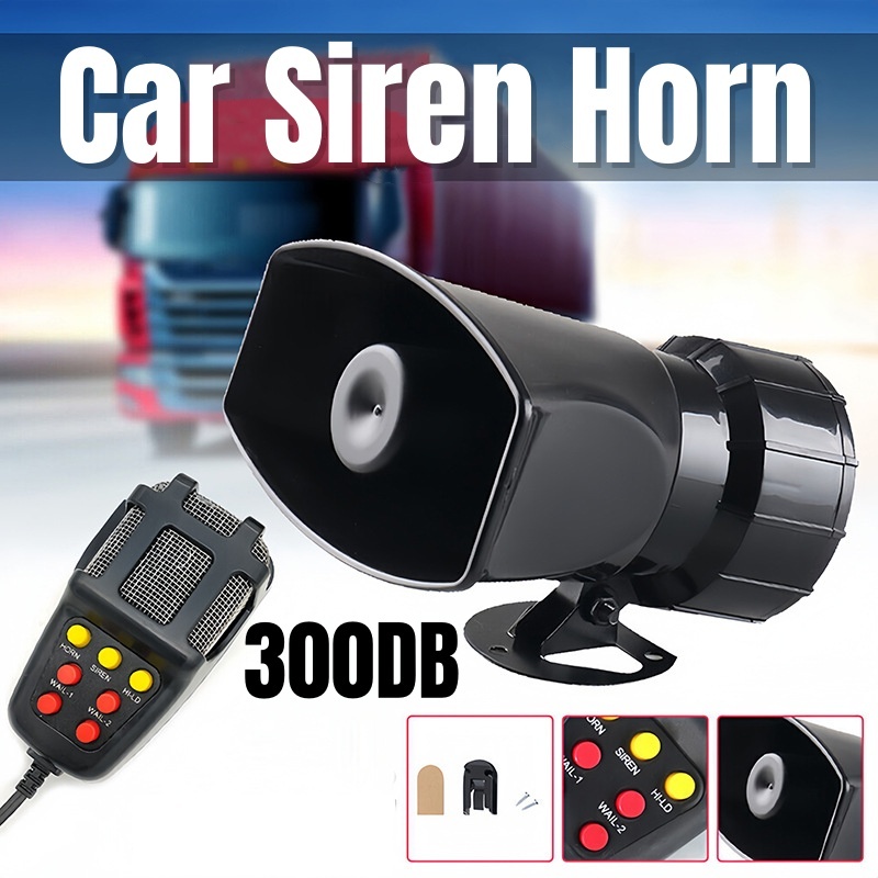 130W 300DB 7Sound Car Loud Speaker Megaphone Electronic Warning Siren ...