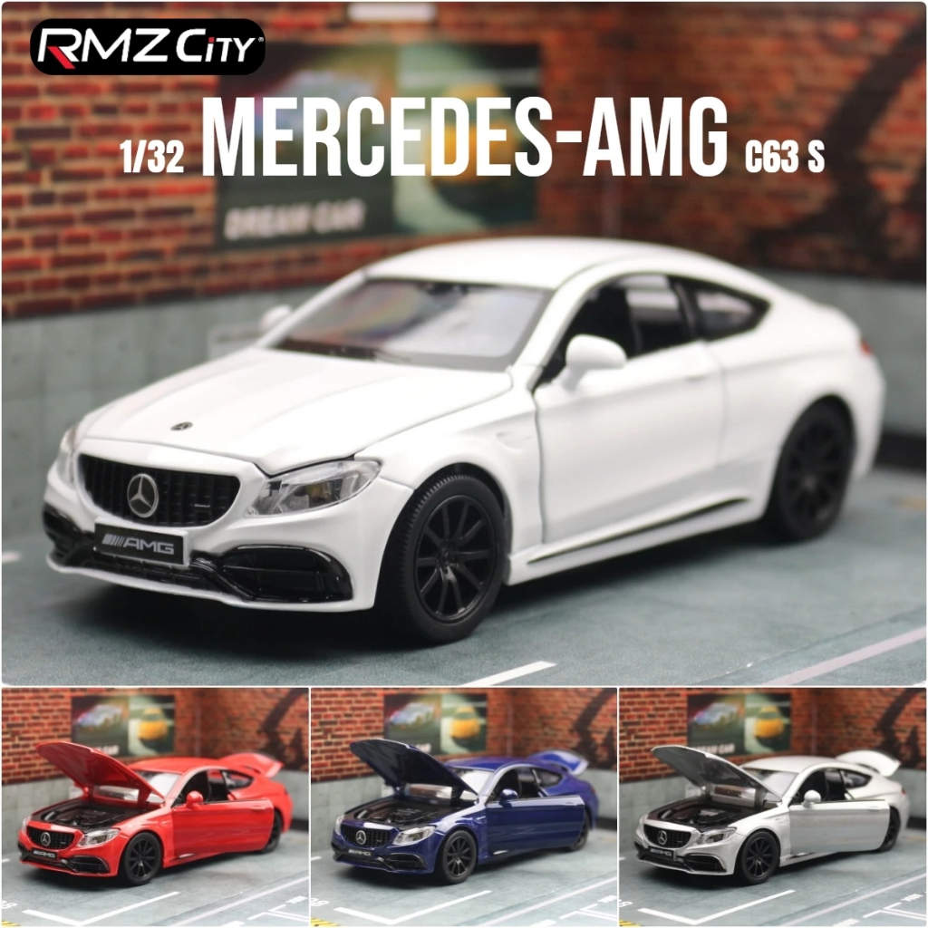 RMZ CiTY Diecast Car 1/32 Mercedes-Benz C63 S AMG Toy Car Model Sound ...