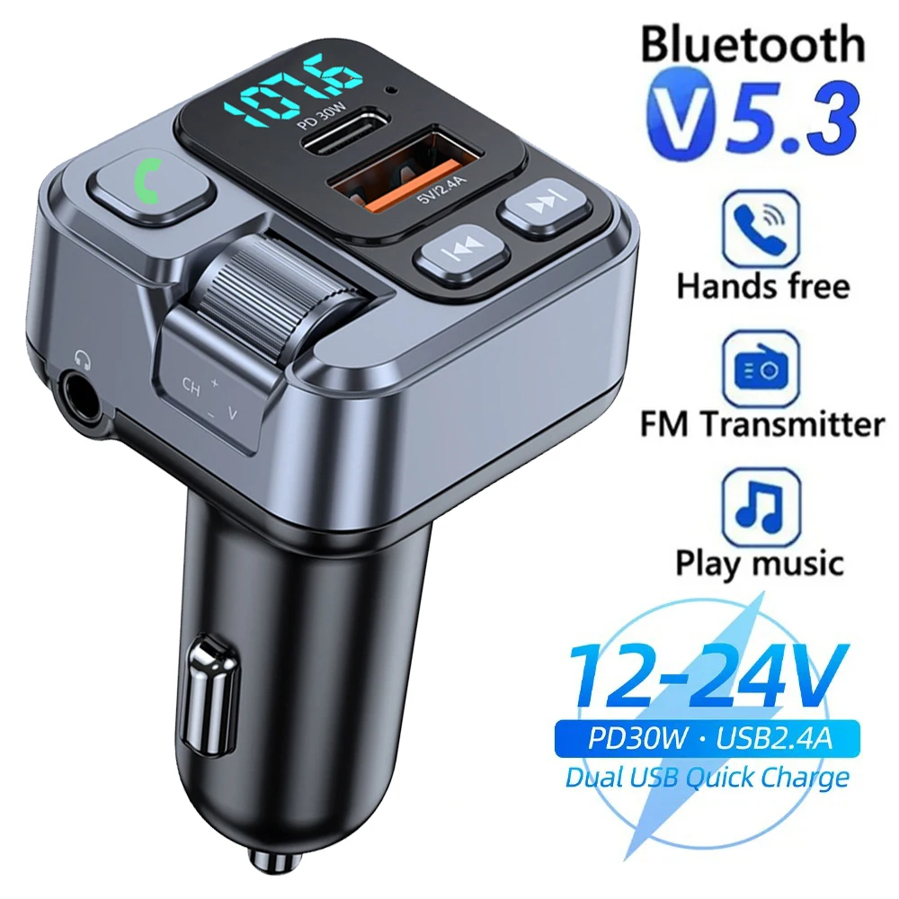 (Local Seller) 30W PD USB Type C Fast Charging Car Charger Bluetooth 5. ...