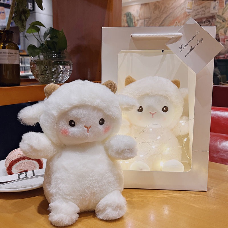 25CM Super Cute Sheep Plush Dolls Kawaii Rabbit Fur Alpaca Toys Stuffed ...