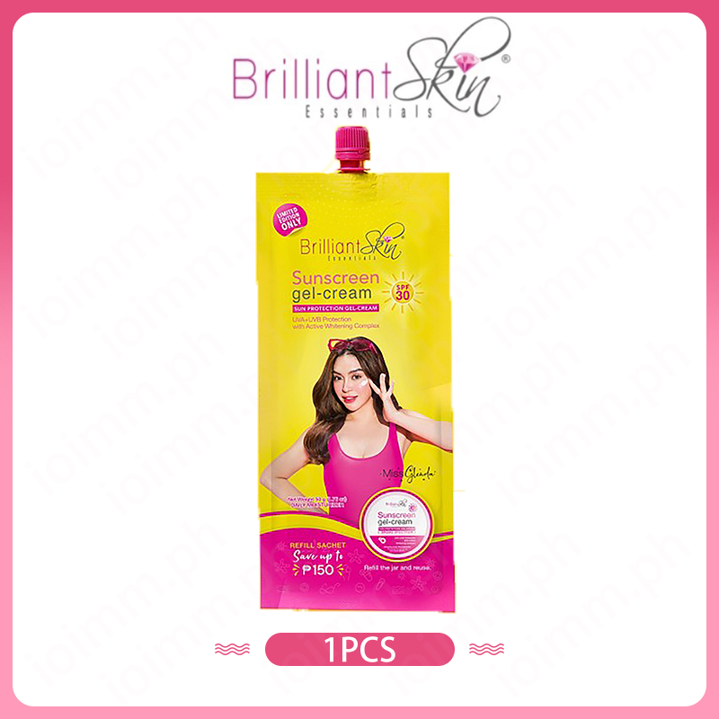 Orig BRILLIANT SKIN SUNBLOCK Sunscreen Gel Cream 50g ProtectSachet ...