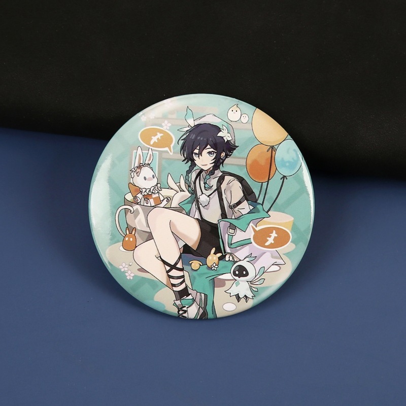 New Genshin Impact Amusement Park Series Badge Game Anime Merch Venti ...