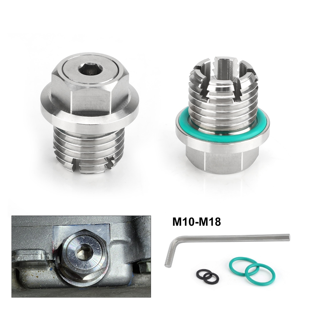 M14.1-1.5 x 15mm Oil Drain Plug, Self Tapping Oversize Piggyback Oil Drain Plug Thread Repair ...