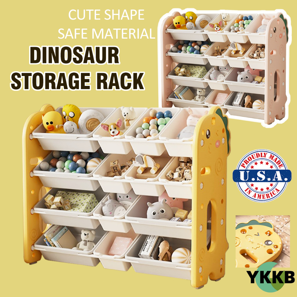 high quality Dinosaur Toys Organizer Trolley Kid Toys Storage Rack Easy ...