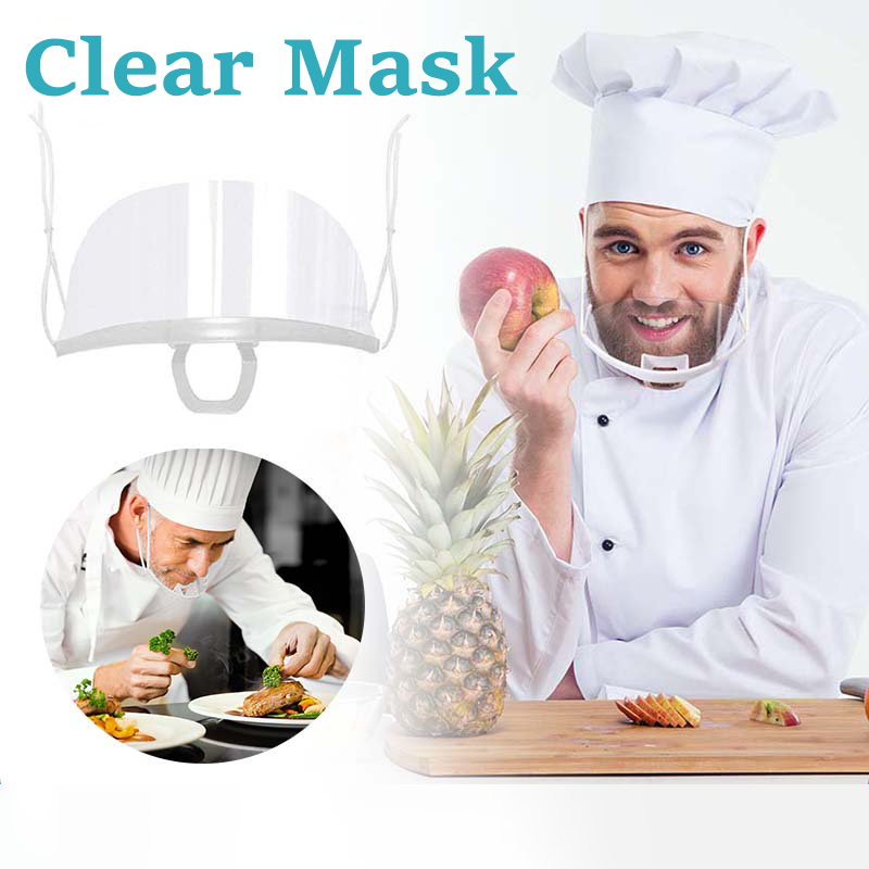5Pcs Catering Mask Food Sanitary Mask Anti-Fog Faceshield Transparent ...