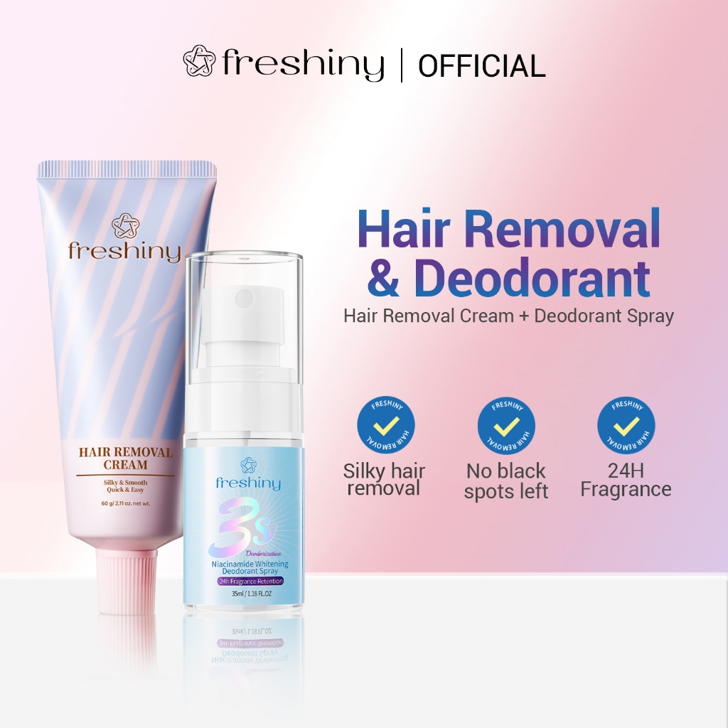 【Combo!!】Skincare Freshiny Hair Removal Cream Set 100g Makeup Smooth ...