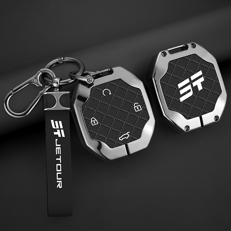 alloy Leather Car Smart Remote Key Case Fob Cover For Chery Jetour ...