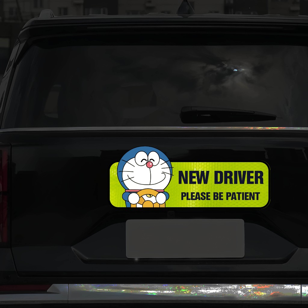 Cute Doraemon Reflective Car Stickers For Student Drivers, Car Warning ...
