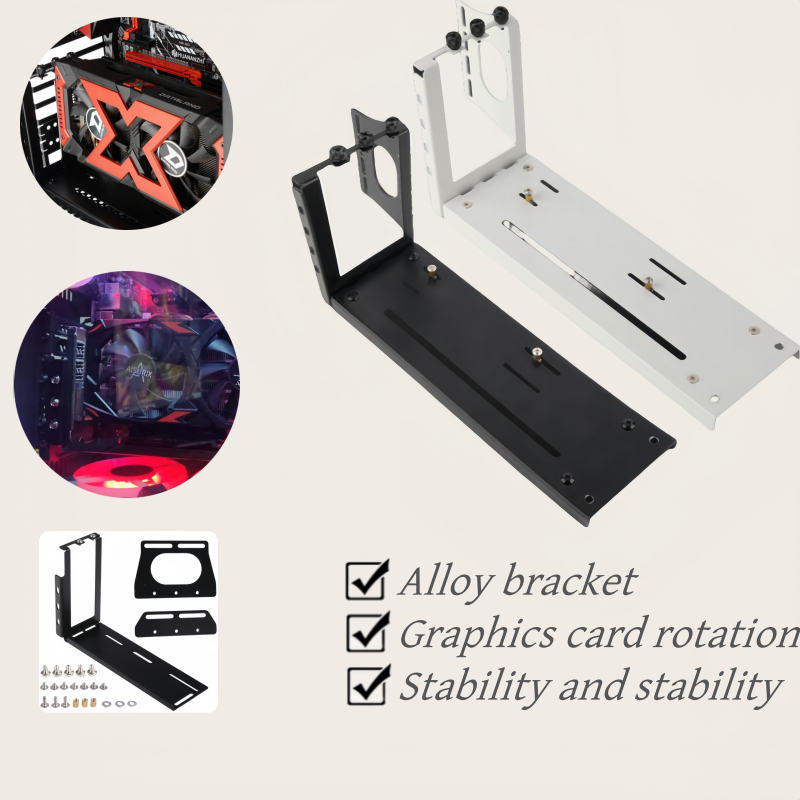 Hll DIY Metal Graphics Cards Vertical Bracket Riser PCI Express Stent ...