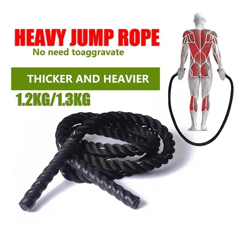 【24h Ship】Weighted Jump Rope 25MM * 2.8M with Protective Sleeve Battle ...