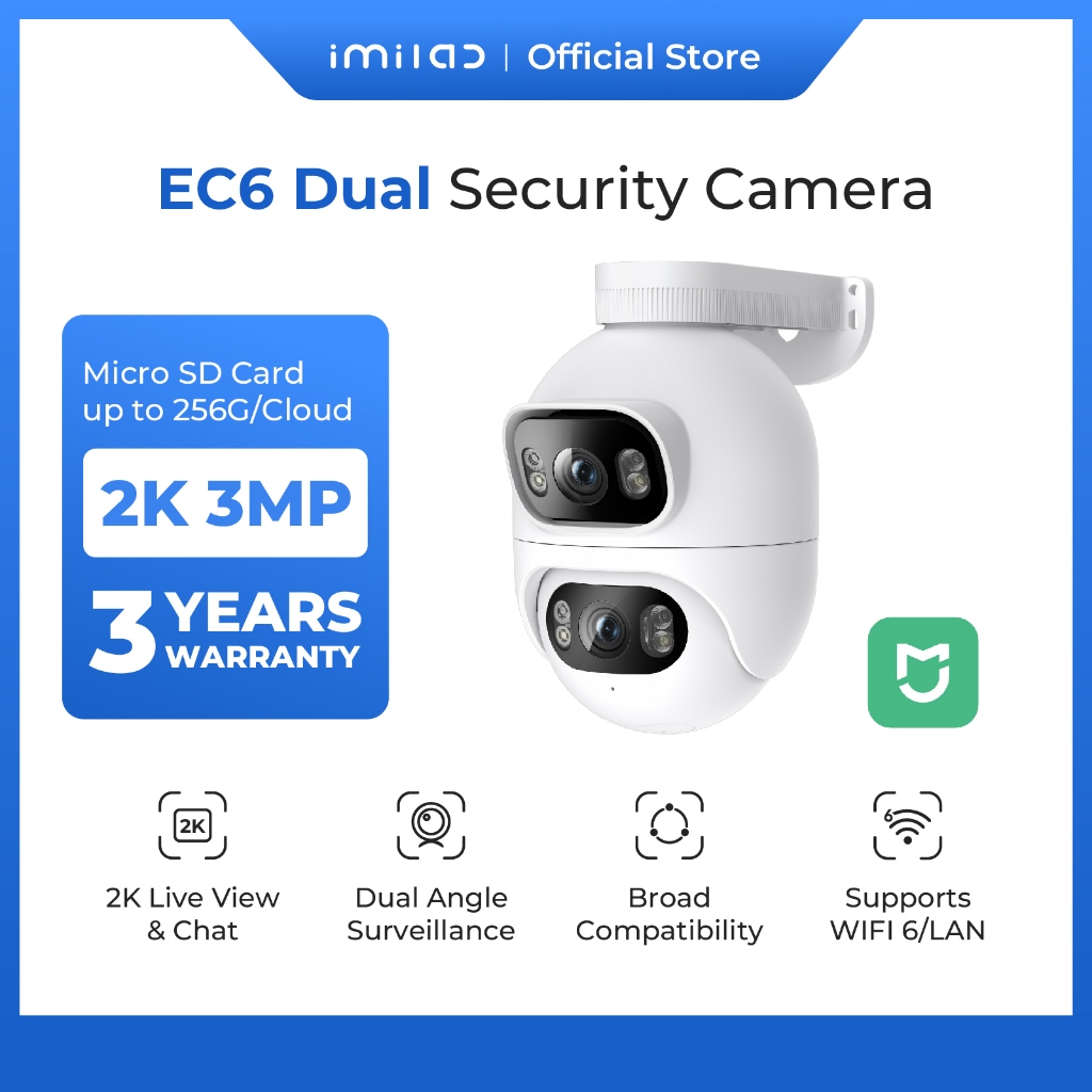 IMILAB EC6 Dual CCTV Security Camera 2K 360° Motion Track Outdoor Camera Color Night Vision ...