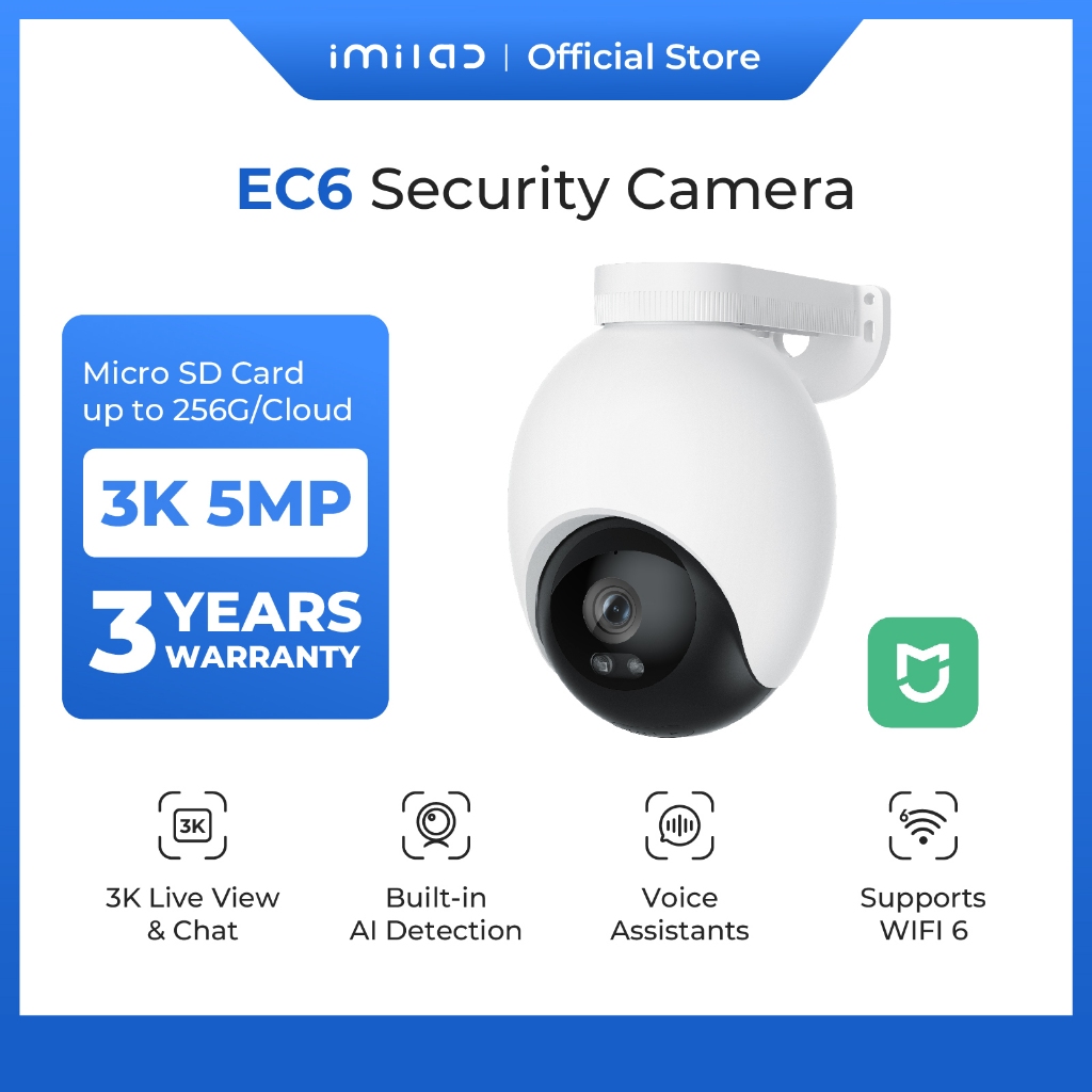 IMILAB EC6 Camera Smart Outdoor Spotlight CCTV WiFi6 3K Live View Chat 360° Surveillance With ...