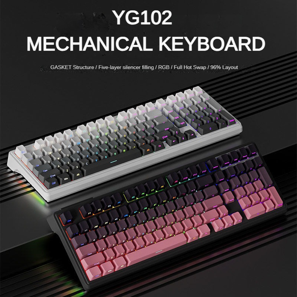 YG102 Mechanical keyboard RGB backlight Gaming Keyboard with Numberpad ...